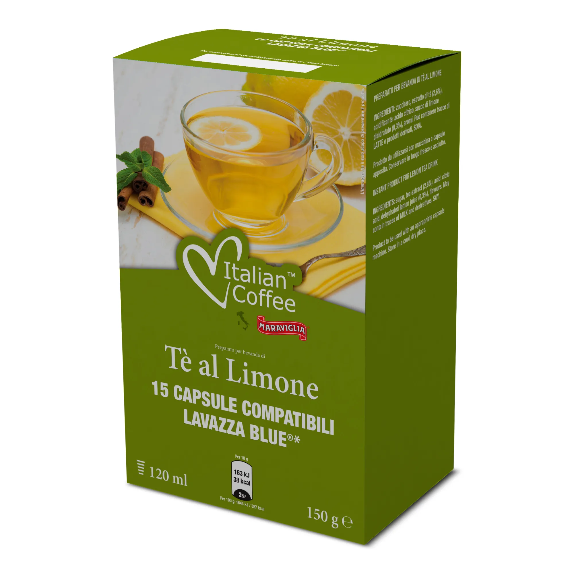 15 capsule Italian Coffee Te al Limone compatibili Lavazza* Blue* e In ...